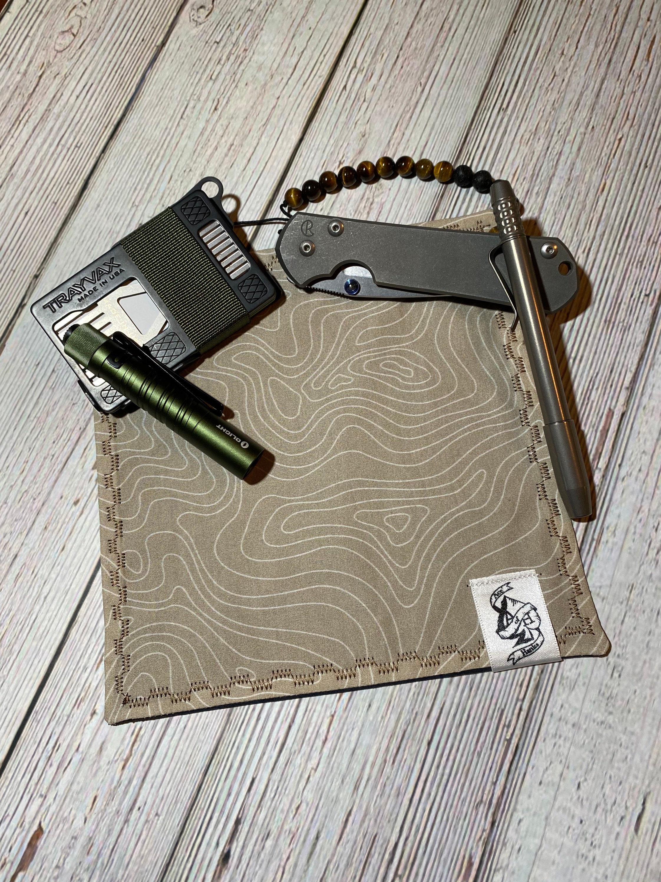 Tan Topographic Map Topo Style EDC Microfiber Hank by Ace of - Etsy