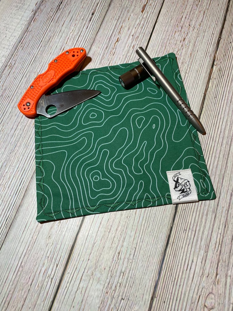 Topographic Map Topo Style Microfiber EDC Hank by Ace of Hanks - Etsy