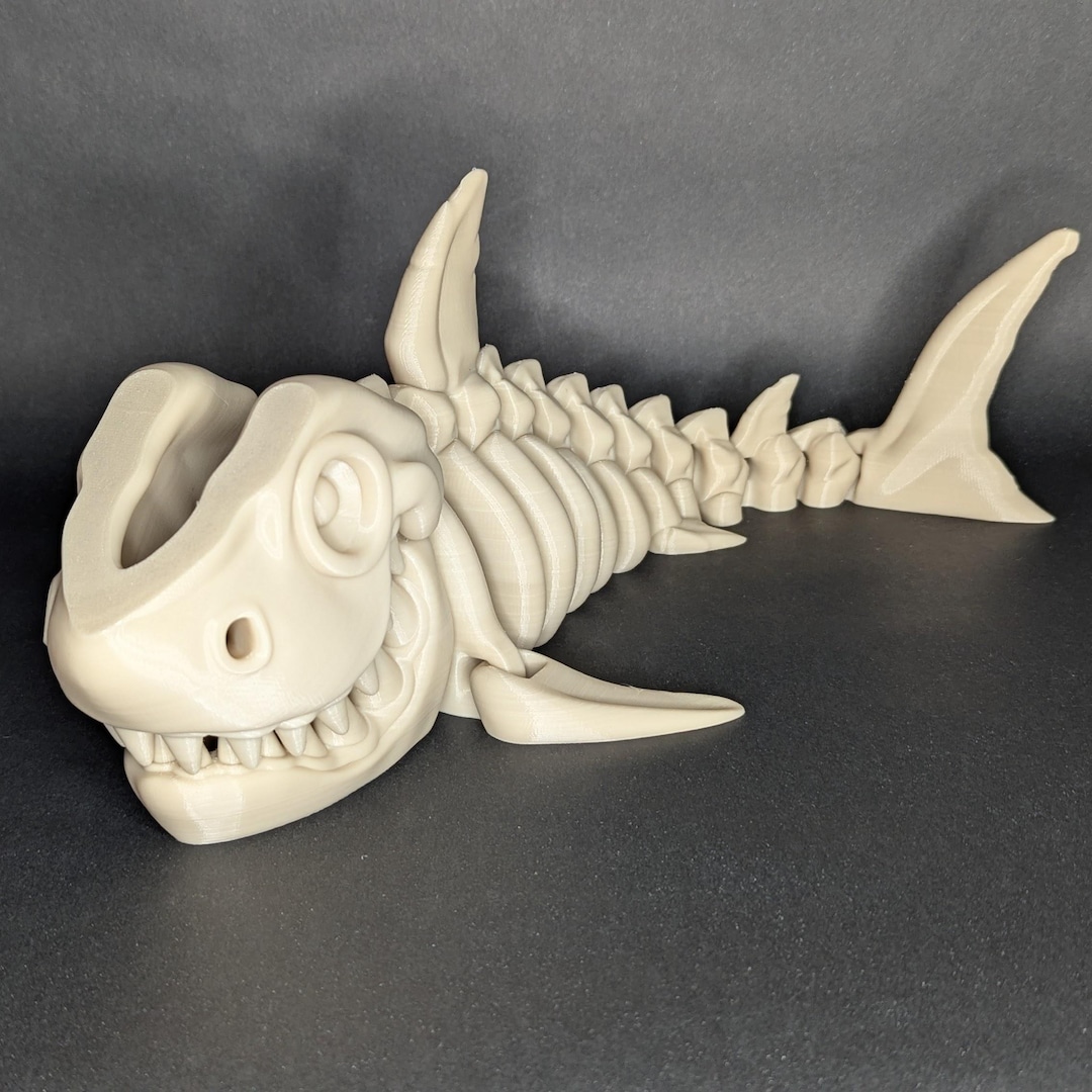 3D Printed Flexi Skeleton Shark Toy - Etsy