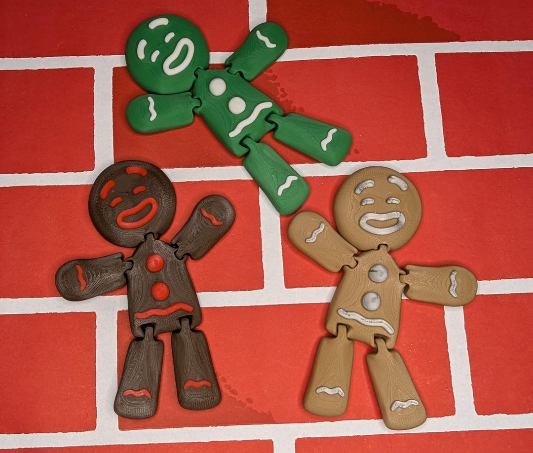 Gingerbread Man Articulated Christmas Ornament, Gingerbread Man ...