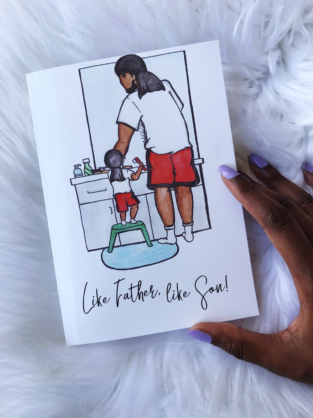 Black Father's Day Card Blank Addie Rawr African - Etsy