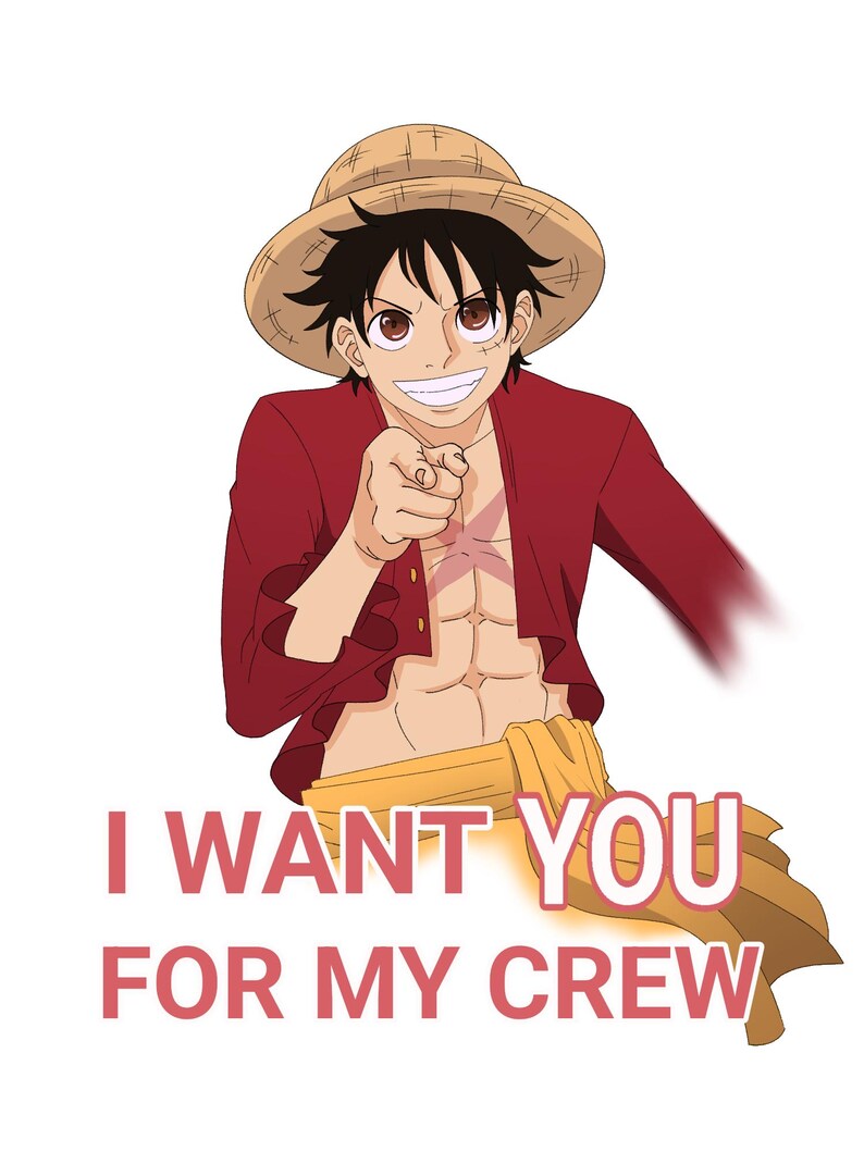 One Piece Luffy Uncle Sam Sticker Anime Art Decal Cool Manga Wall Decor ...