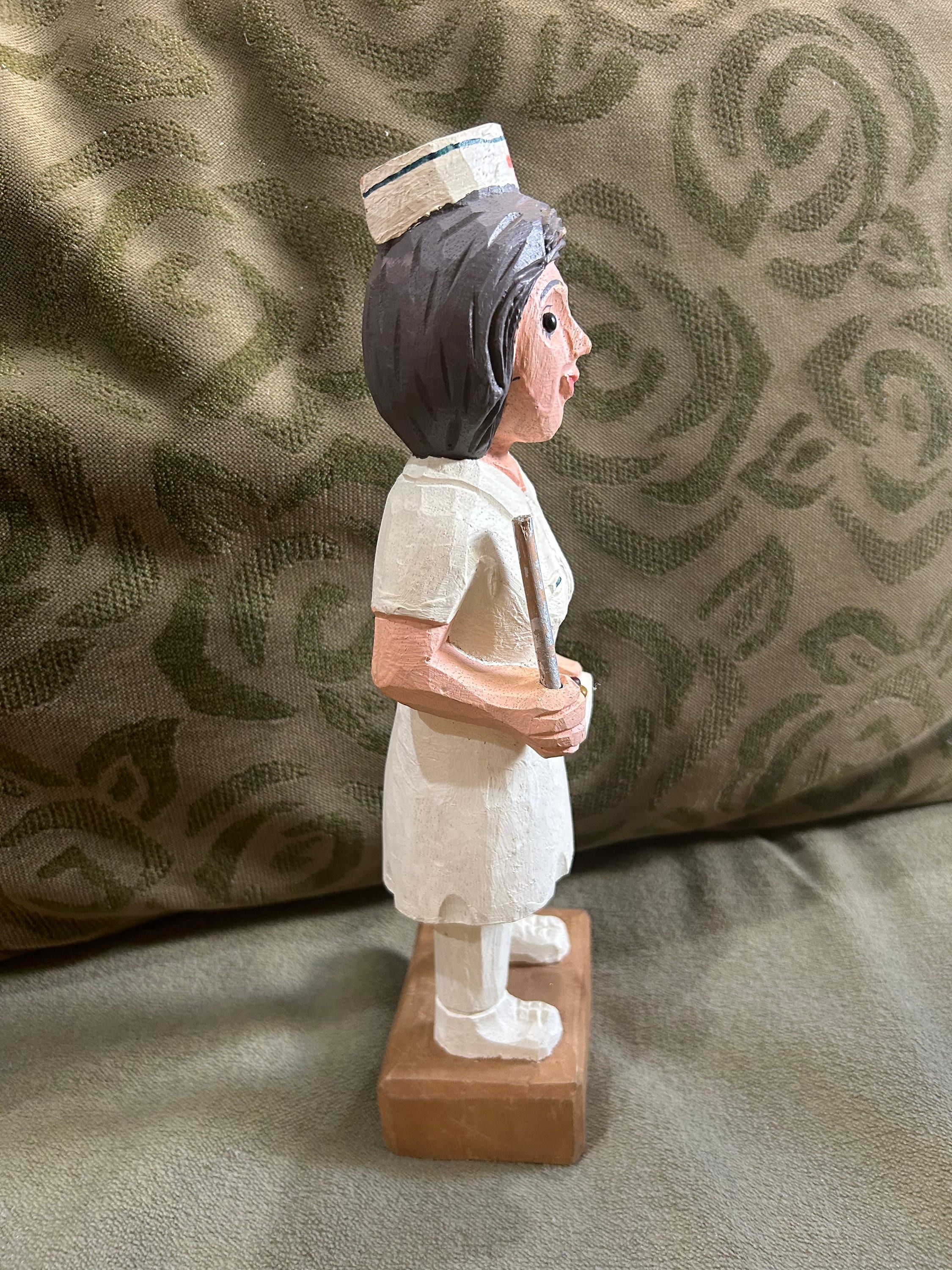 Vintage Wooden Hand Carved Nurse Figurine - Etsy