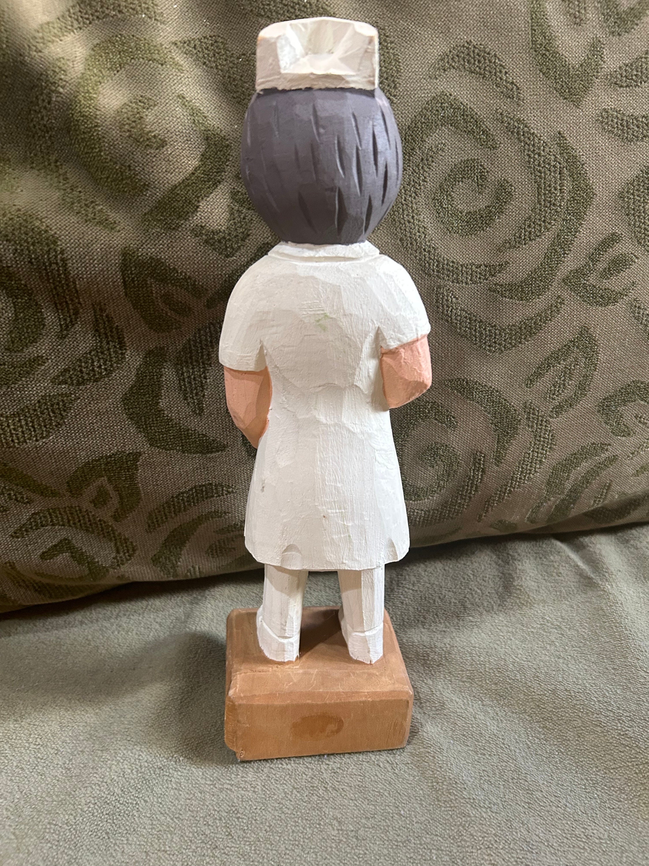 Vintage Wooden Hand Carved Nurse Figurine - Etsy