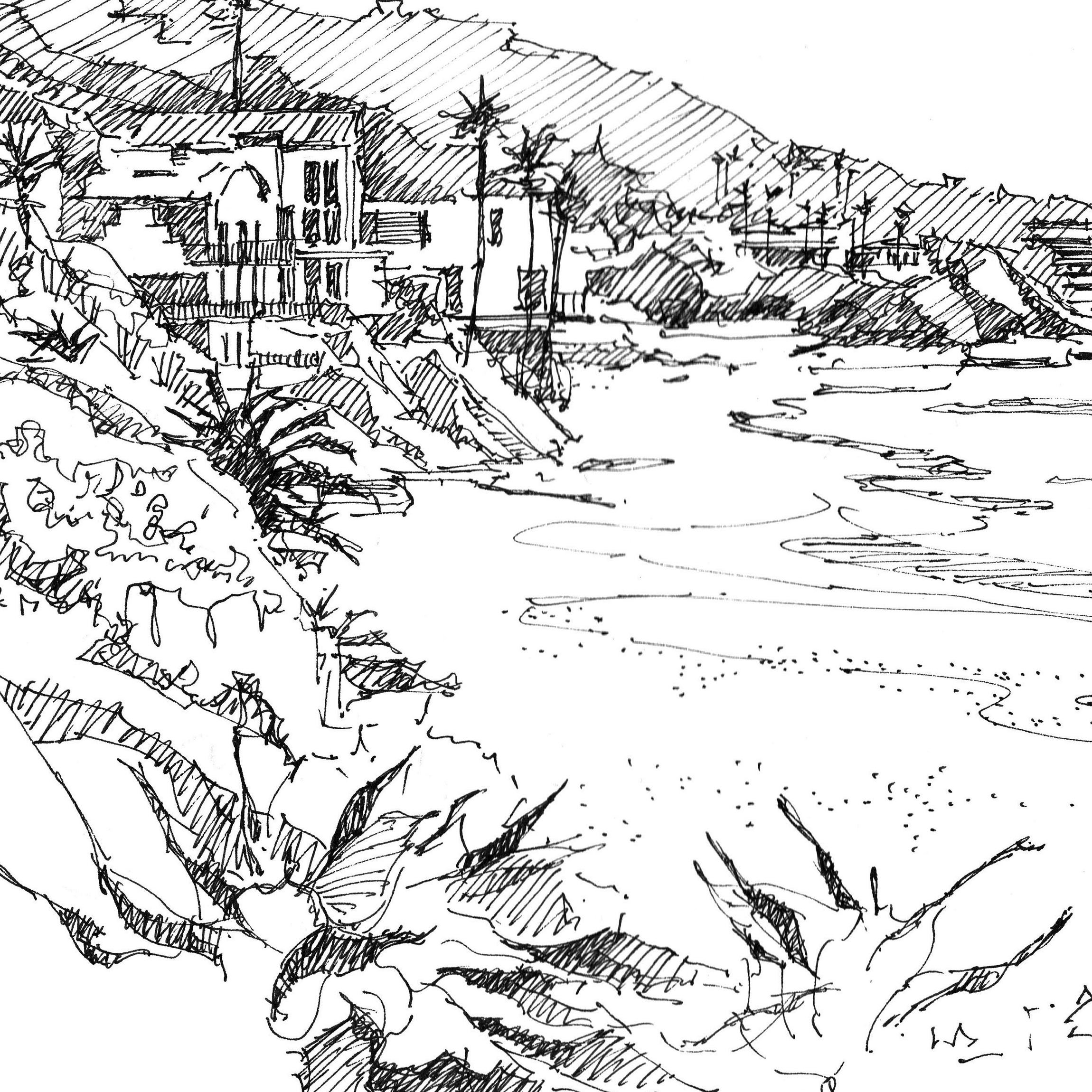 Laguna Beach Coastline, California, Prints of Original Plein Air Pen ...