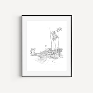 Laguna Beach Print, California Plein Air Drawing, Lifeguard Tower Art ...