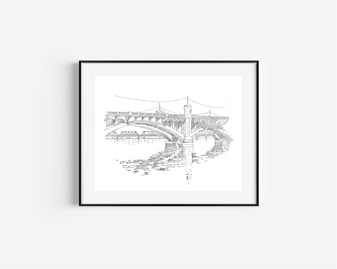 Mill Avenue Bridge Drawing, Tempe Arizona, ASU Graduation Gift - Etsy
