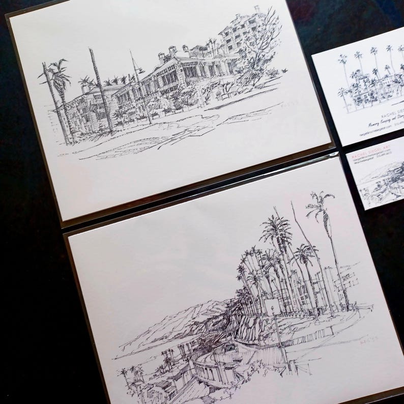 Shutters at the Beach, Santa Monica, California Travel, Plein Air Pen ...