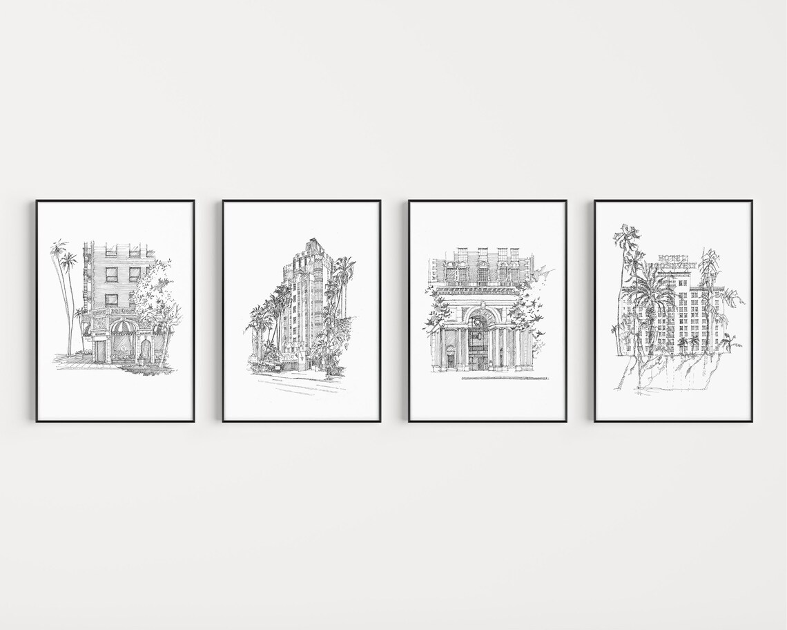 Beverly Wilshire Hotel, Beverly Hills Gifts, California Drawings, Los ...