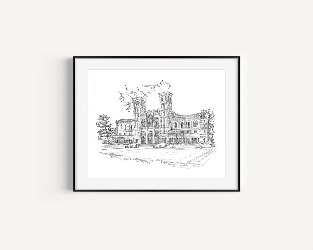 UCLA Graduation Gift SALE, Royce Hall Drawing, University of California ...