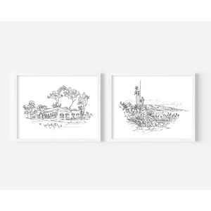 Laguna Village, Laguna Beach, California, Plein Air Pen and Ink Drawing ...