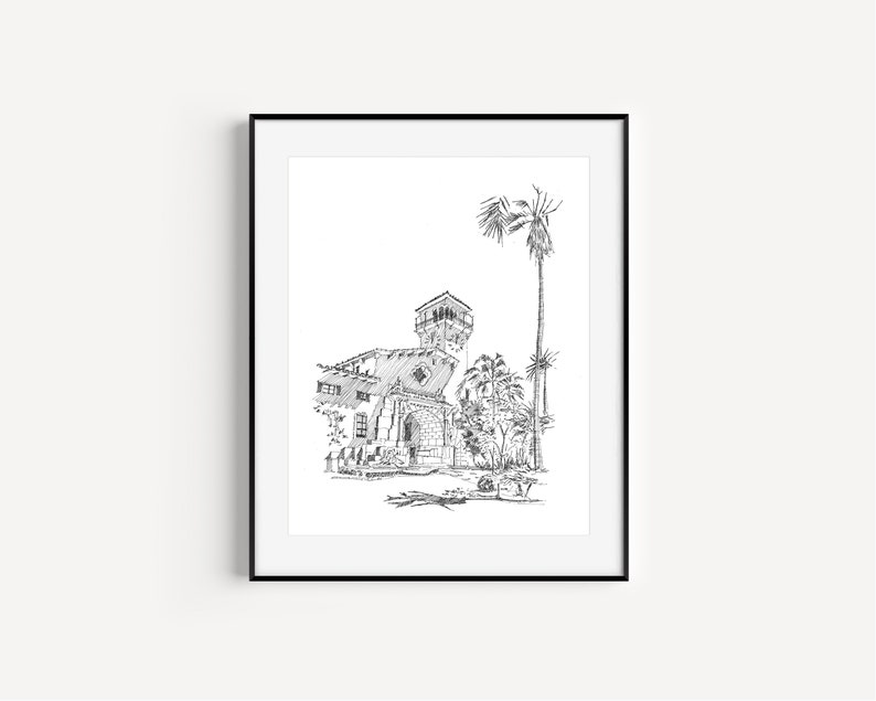 Santa Barbara Courthouse, California Drawings, Venue Illustration ...