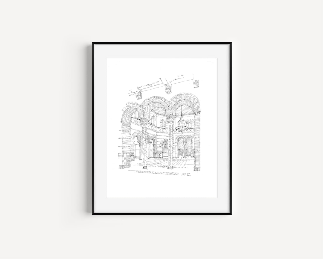 UCLA Graduation Gift SALE, Powell Library Interior Drawing, Westwood ...
