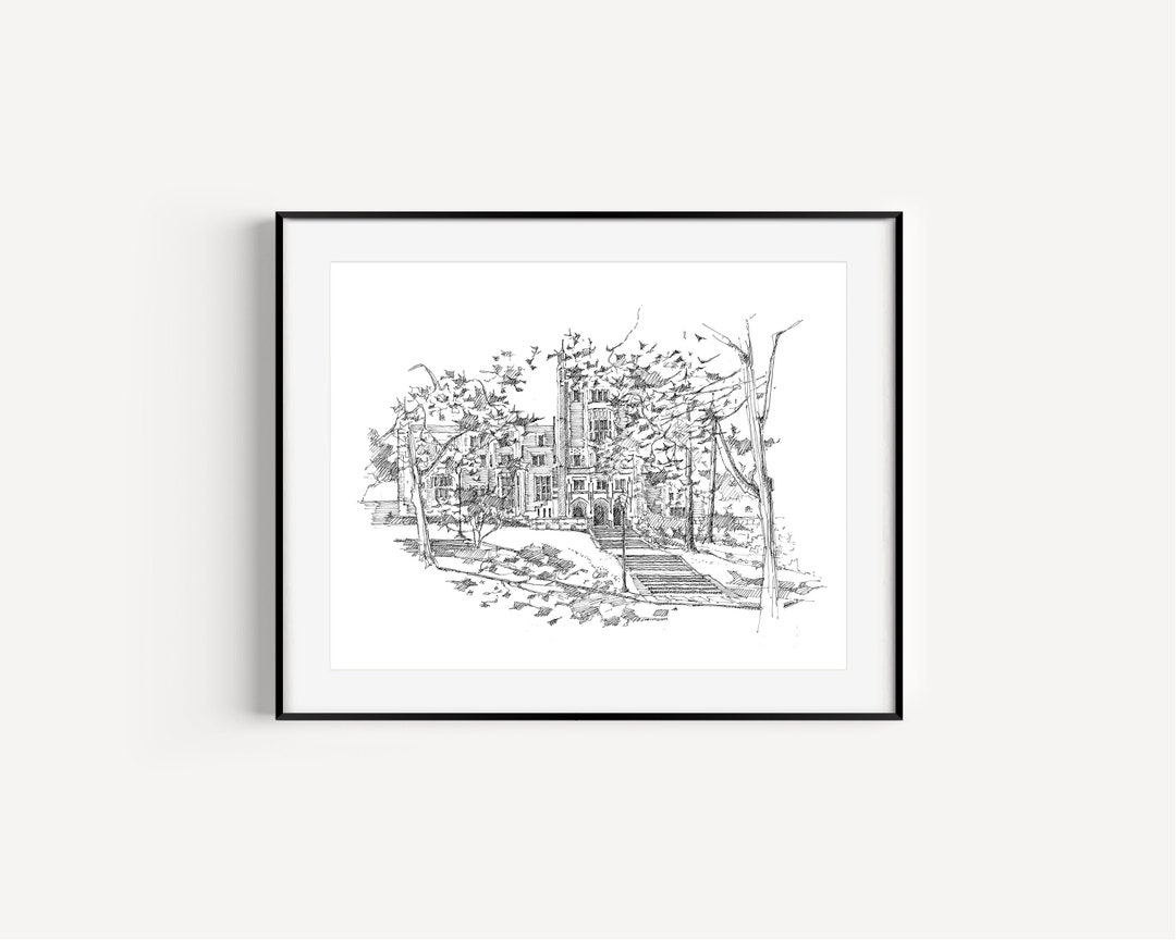 UCLA Graduation Gift SALE, Kerckhoff Hall Drawing, University of ...
