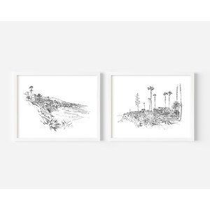Laguna Beach Coastline, California Art Prints, Plein Air Pen and Ink ...