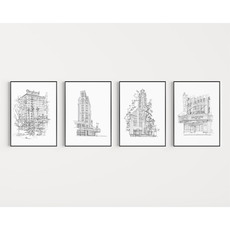 Gaylord Building, Koreatown, Los Angeles, California, Plein Air Pen and ...