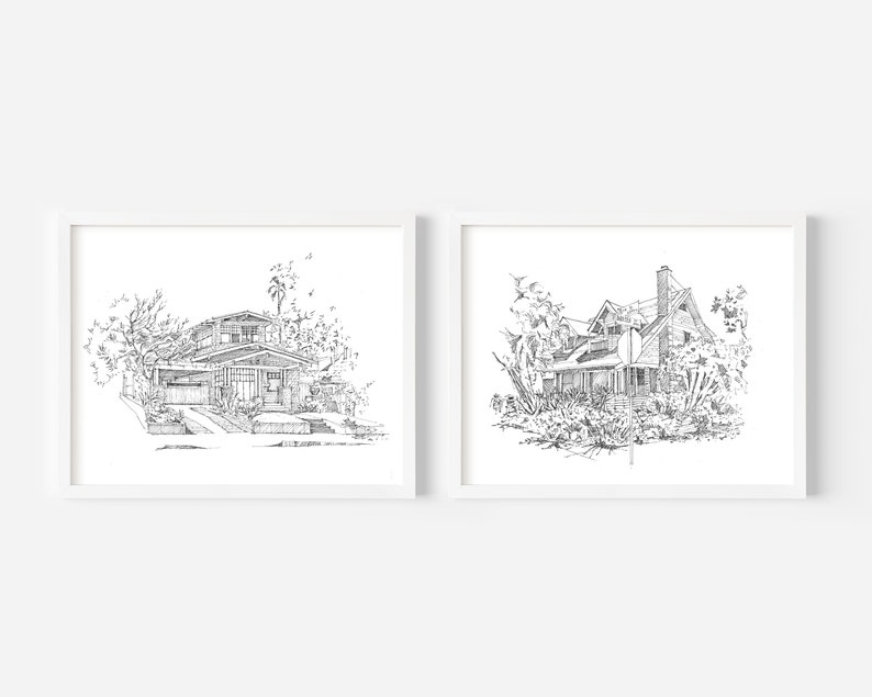 Craftsman House, Iconic Santa Monica, Los Angeles Prints, Plein Air Pen ...