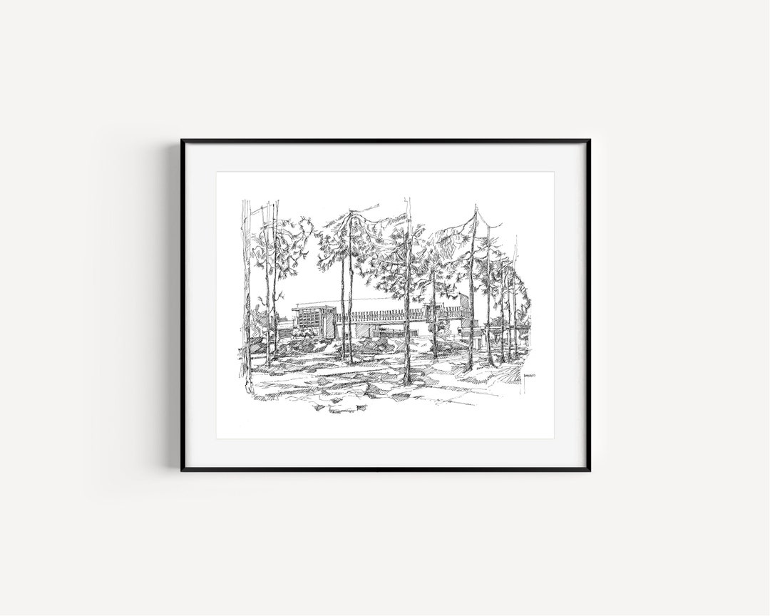 Hollyhock House Drawing, Los Angeles Gift Ideas, California Sketches ...