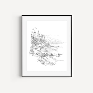 Laguna Beach Coastline Print, Plein Air Pen and Ink Drawing - Etsy