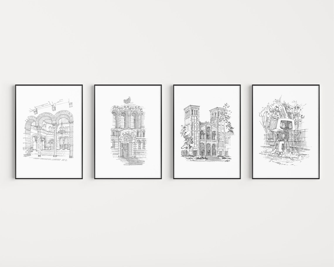 UCLA Graduation Gift SALE, Royce Hall Drawing, University of California ...