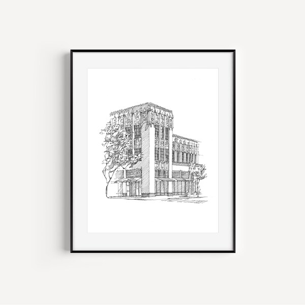 Drawing Historic Building - Etsy