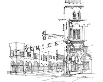 Venice Ink Drawing | Etsy