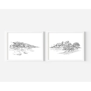 Laguna Beach Coastline, California Plein Air Pen and Ink Drawing, Art ...