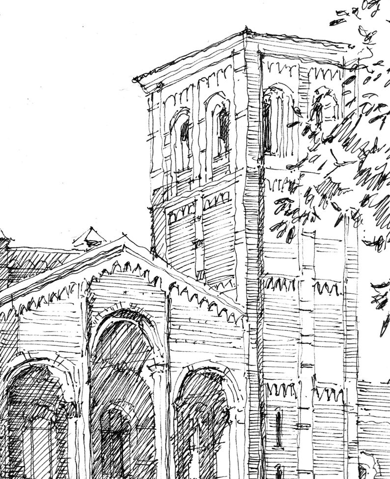 UCLA Graduation Gift SALE, Royce Hall Drawing, University of California ...