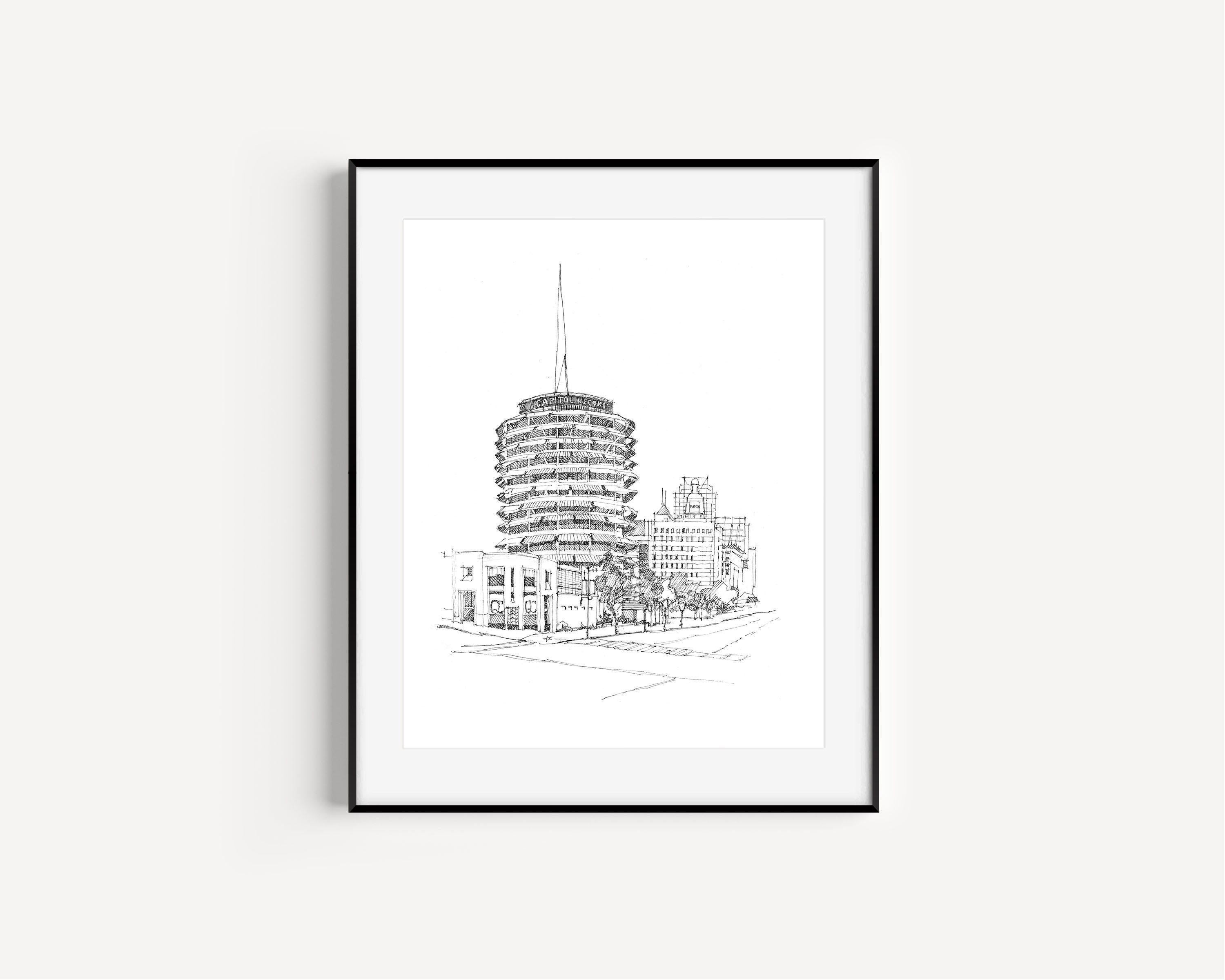 Capitol Records Building Drawing