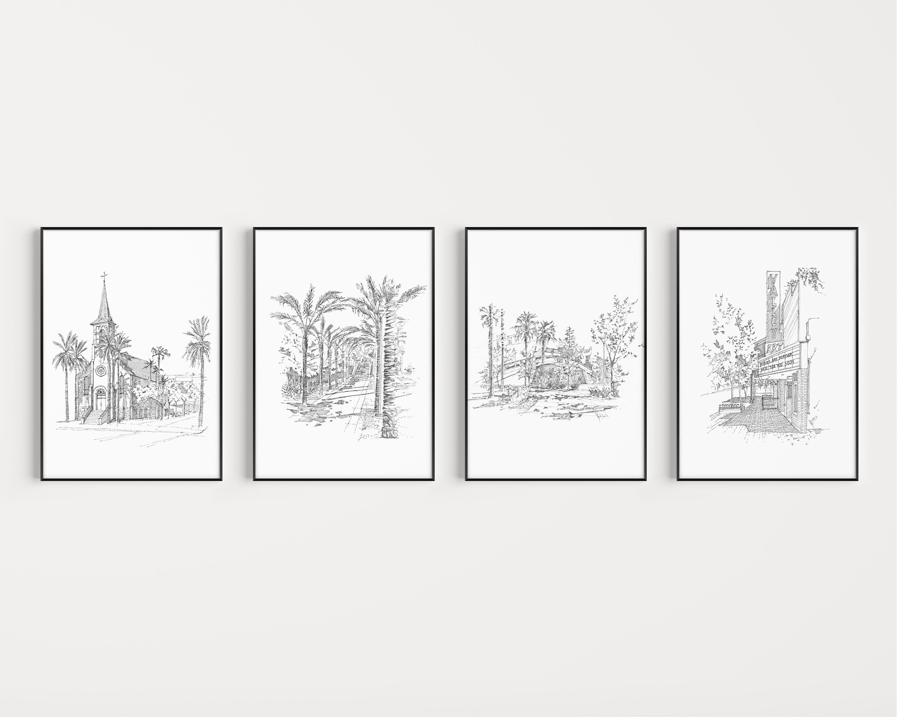 ASU Graduation Gift SALE, Palm Walk Overpass Sketch, the ASU Bridge ...