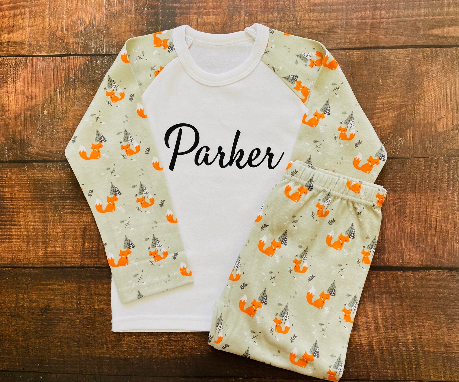 Personalised Autumn/winter Fox Pyjamas - Etsy UK