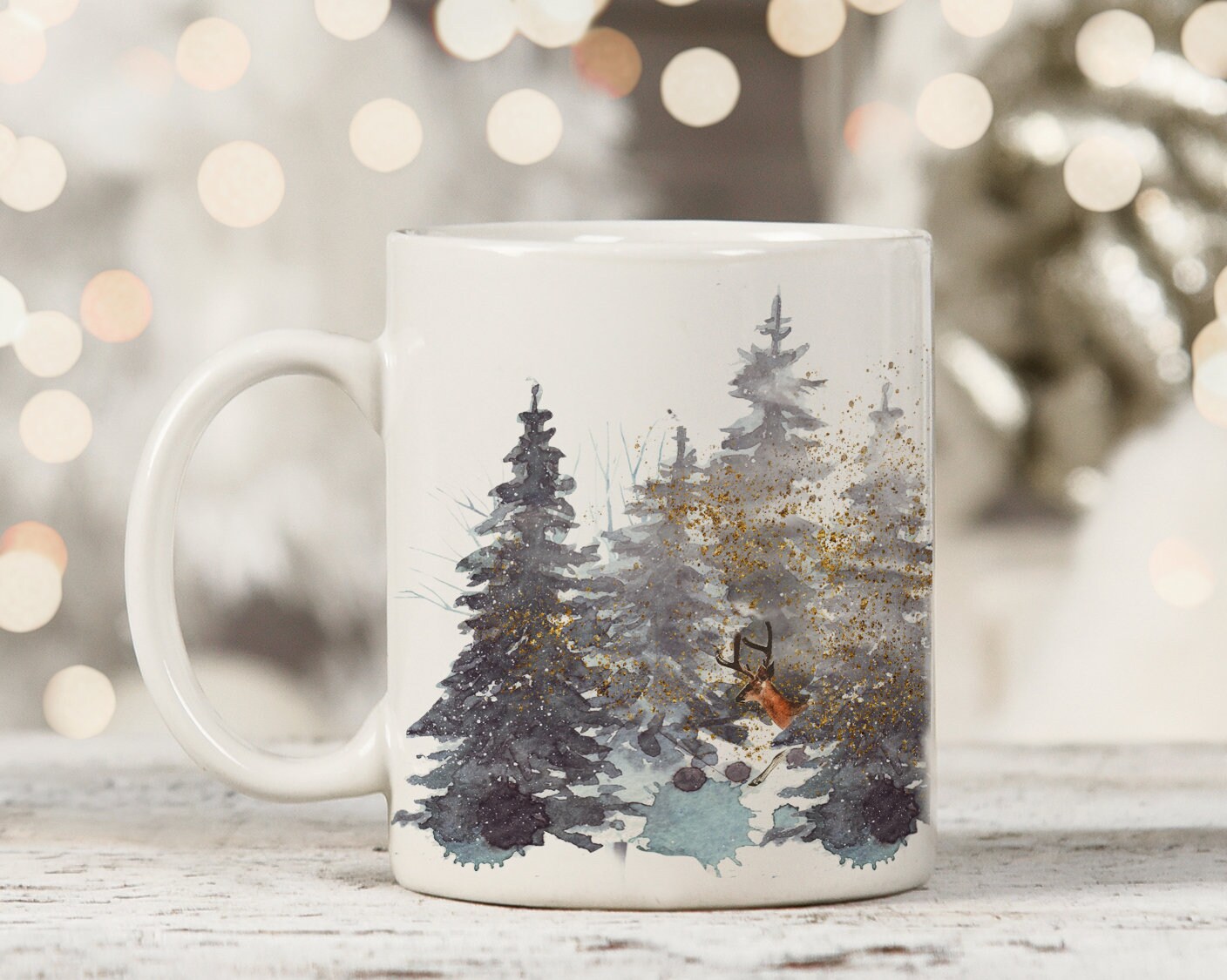 Evergreen Forest Mug Ceramic Tree Cup for Hot Chocolate - Etsy