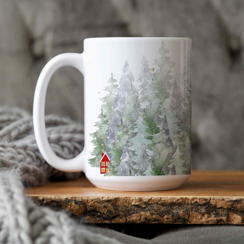 Night in Winter Mug Forest Themed Coffee Mug - Etsy