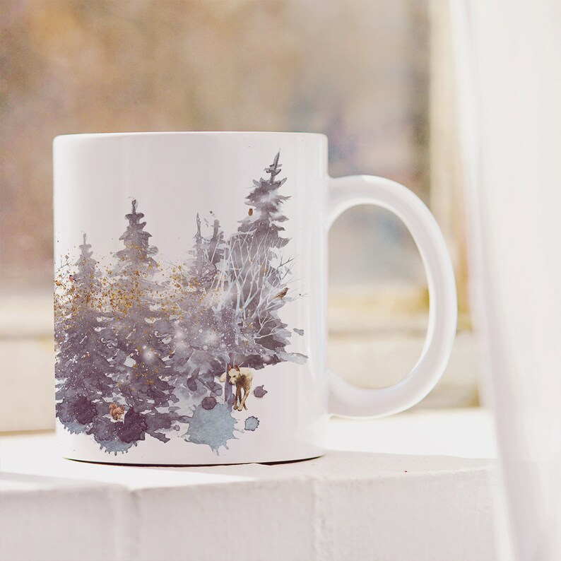 Evergreen Forest Mug Ceramic Tree Cup for Hot Chocolate - Etsy