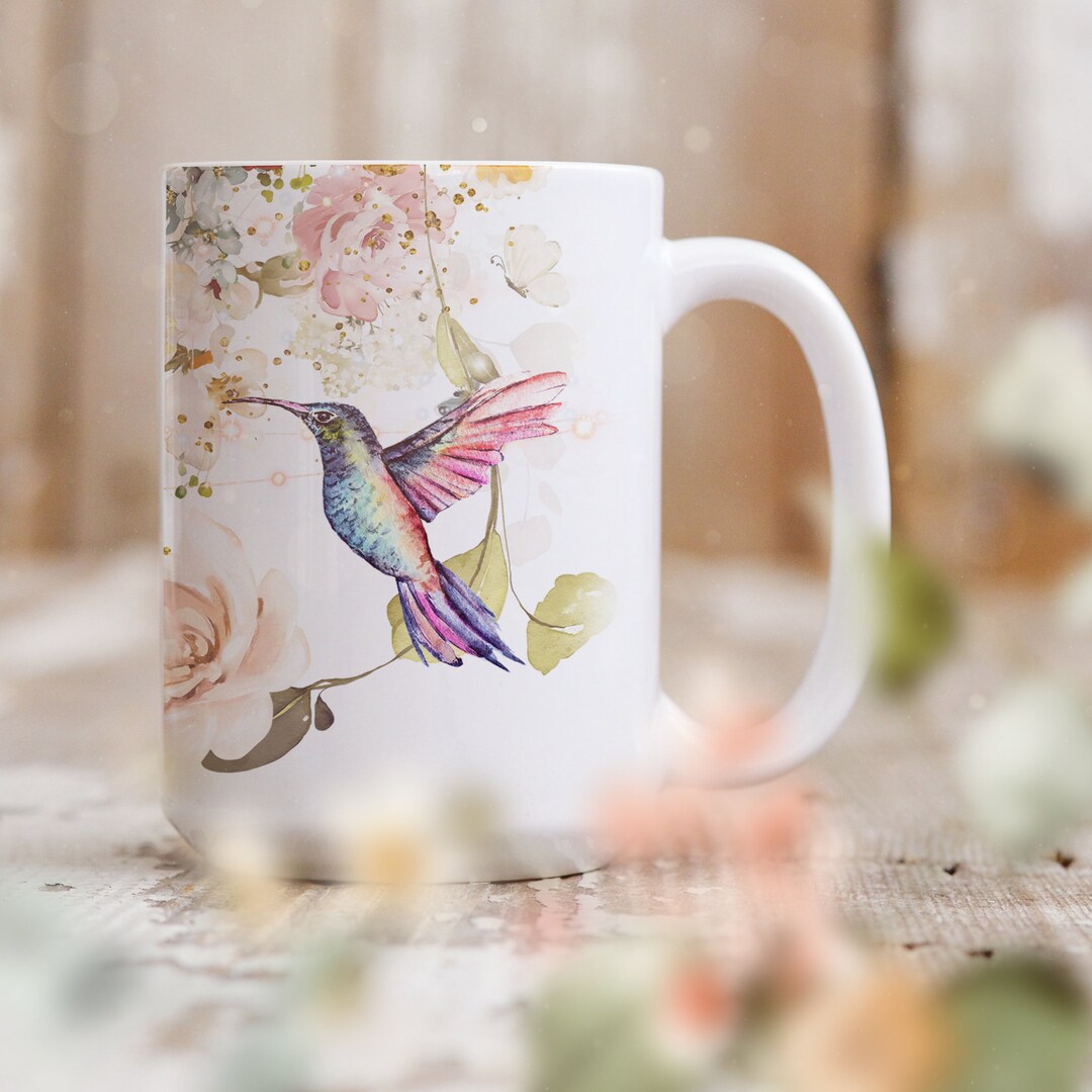 Hummingbud Mug, Hummingbird Gifts Coffee and Tea Mug, Colourful ...