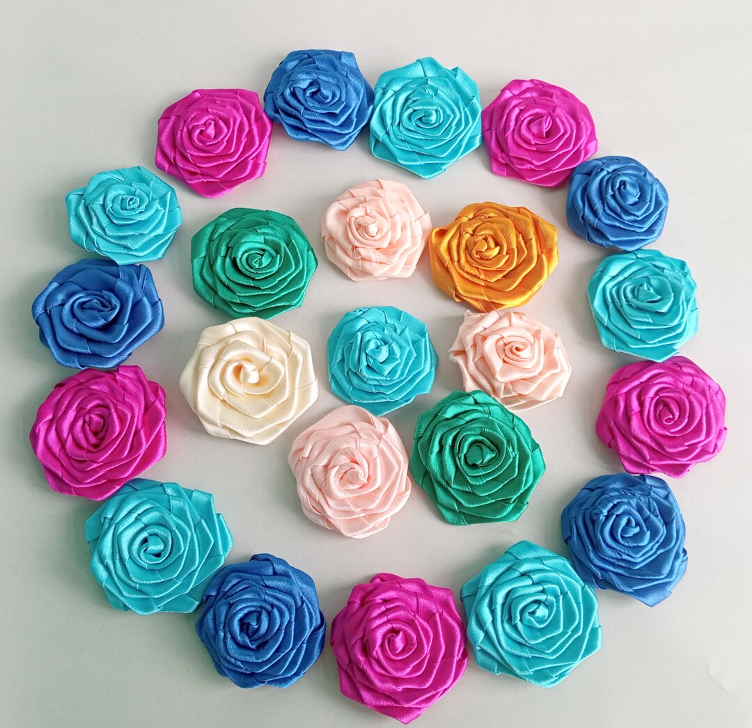 10-100 Psc Set Satin Rose Flowers Handmade Wedding Decoration, DIY ...