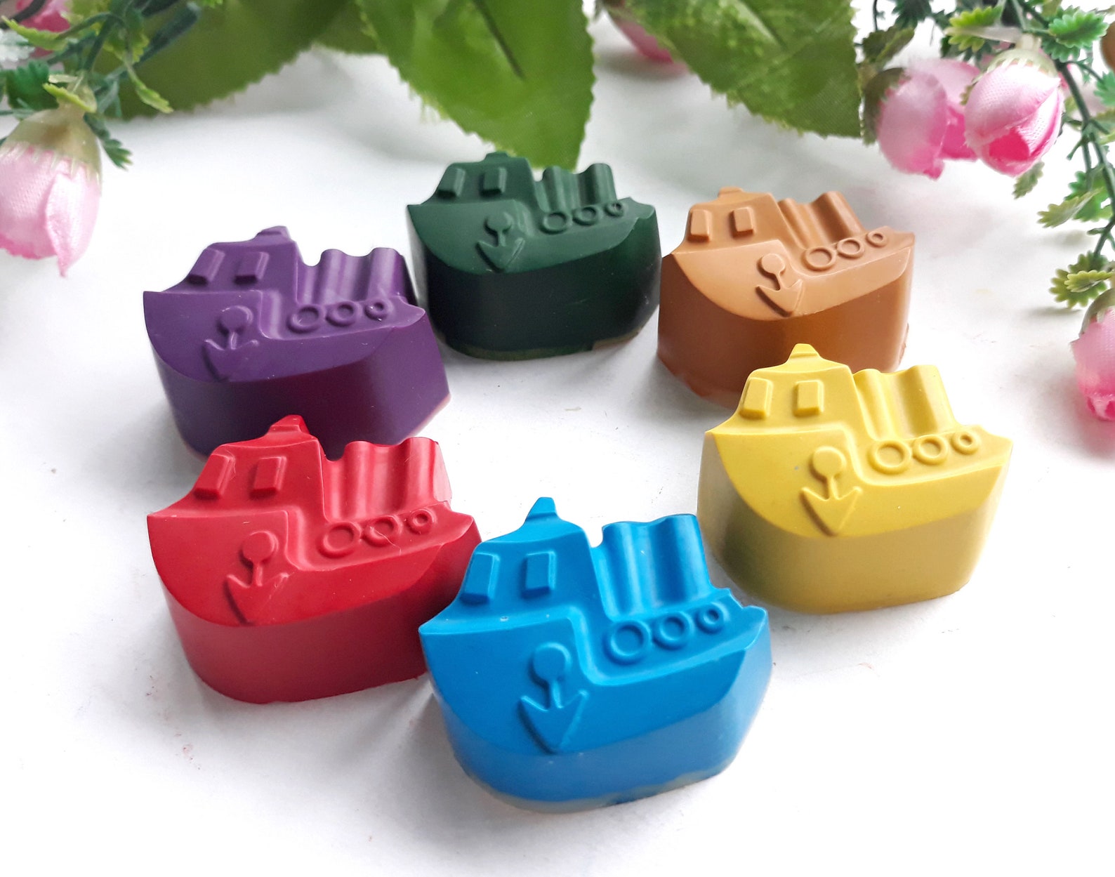 Boat Crayons Set of 6 Ocean Party Favors Transport Crayons Sailboat ...