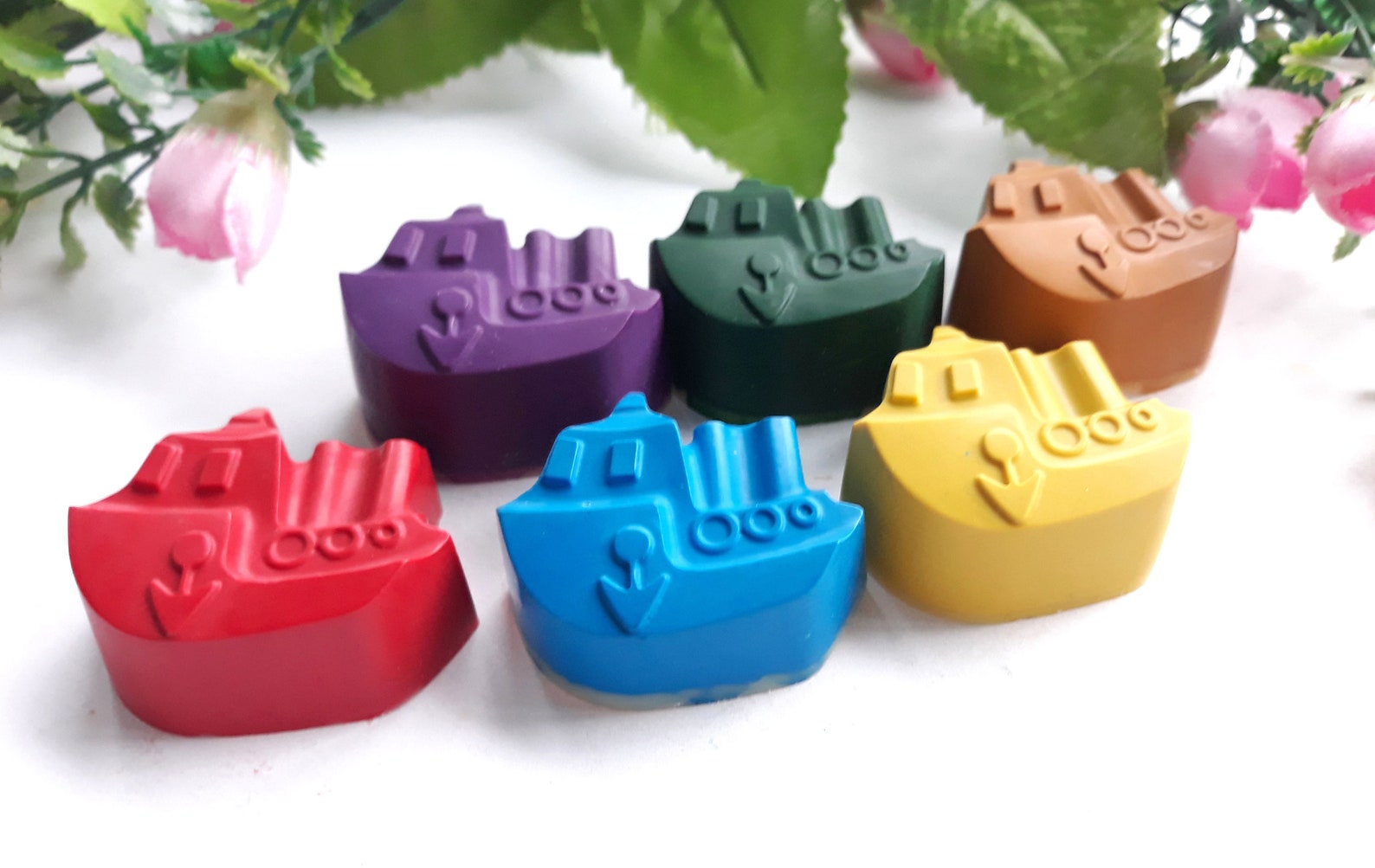 Boat Crayons Set of 6 Ocean Party Favors Transport Crayons Sailboat ...