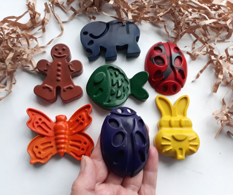 Animal Crayons Toys Set of 7 Animal Party Favors Birthday Crayons ...