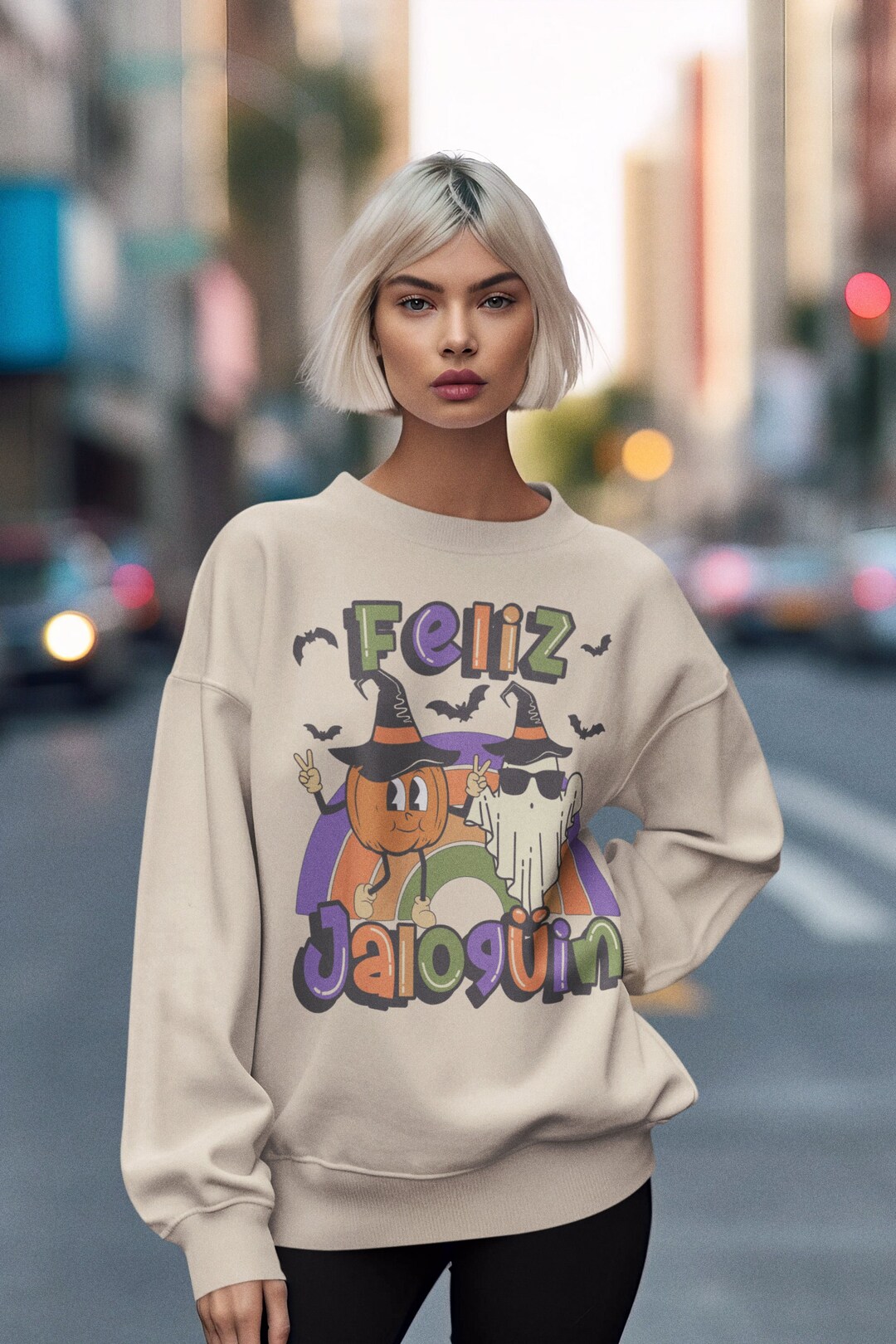 Feliz Jaloguin, Happy Halloween Sweatshirt, Dia De Muertos Sweatshirt ...
