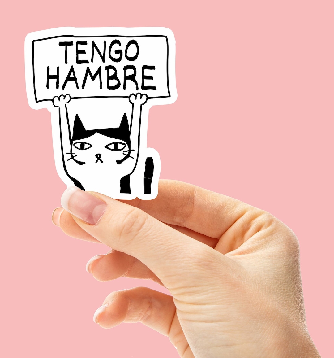 Tengo Hambre Sticker, Funny Spanish Sticker, Latino Sticker, Cat ...