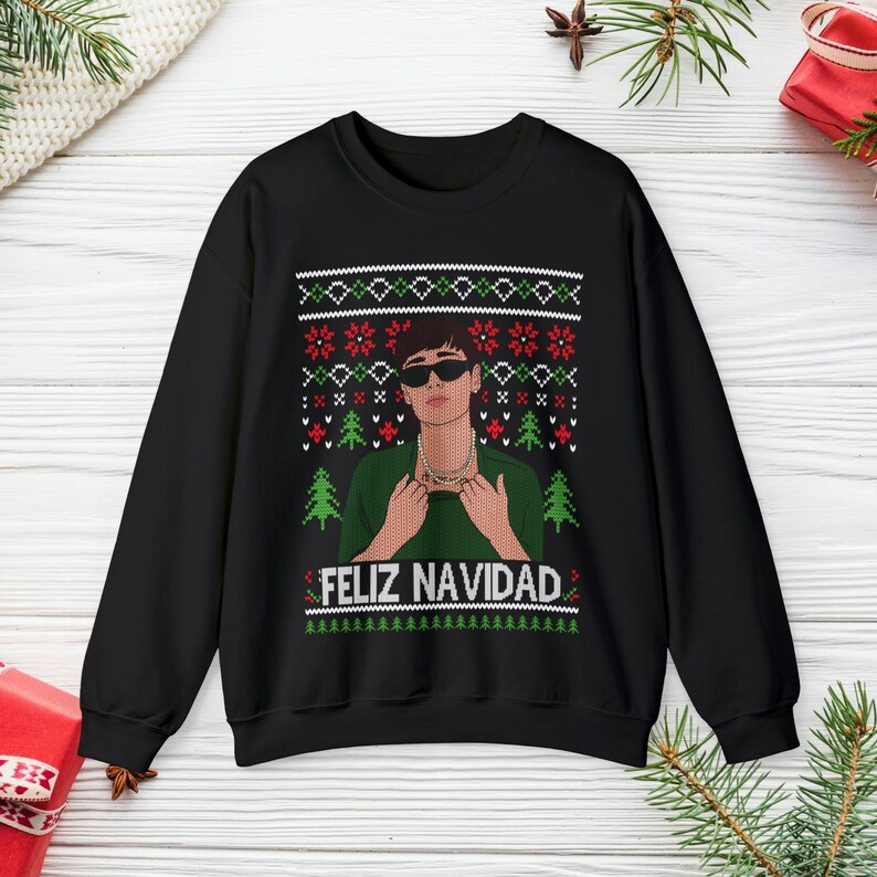 Peso Pluma Sweatshirt, Feliz Navidad Sweatshirt, Ugly Christmas Sweater ...