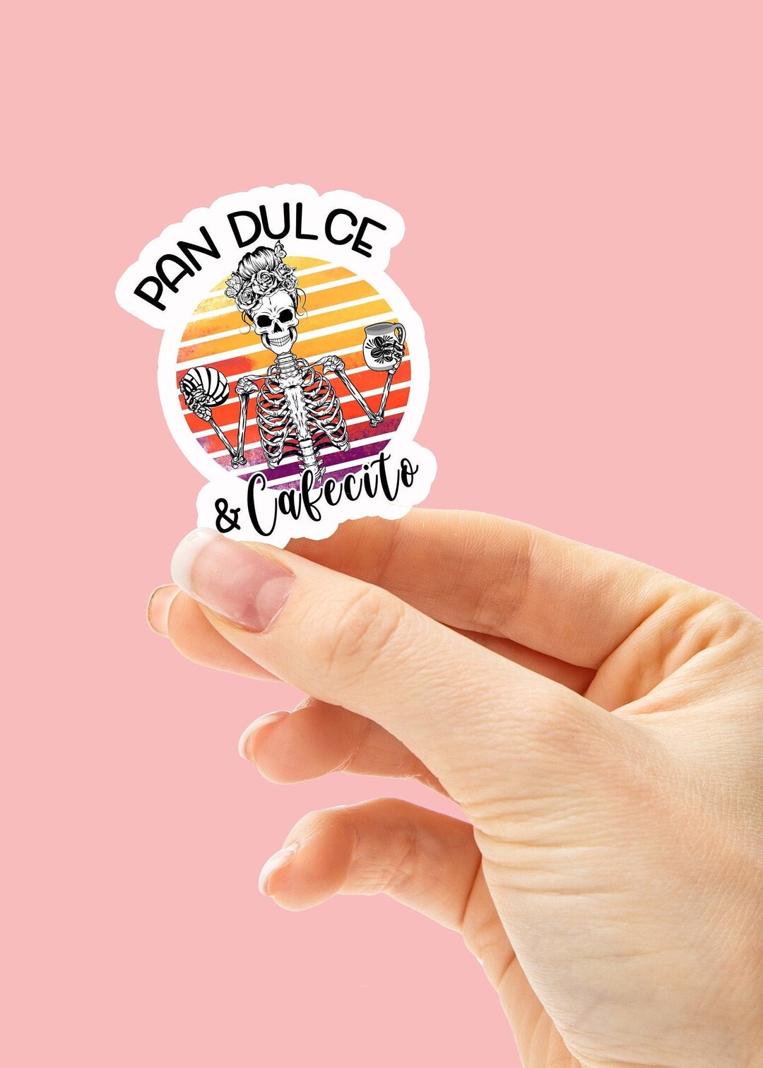 Pan Dulce Y Cafecito Sticker, Dia De Muertos Sticker, Calavera Sticker ...