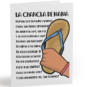 La Chancla De Mama Card, Dia De La Madre Card, Tarjetas Para Mama, Dia ...