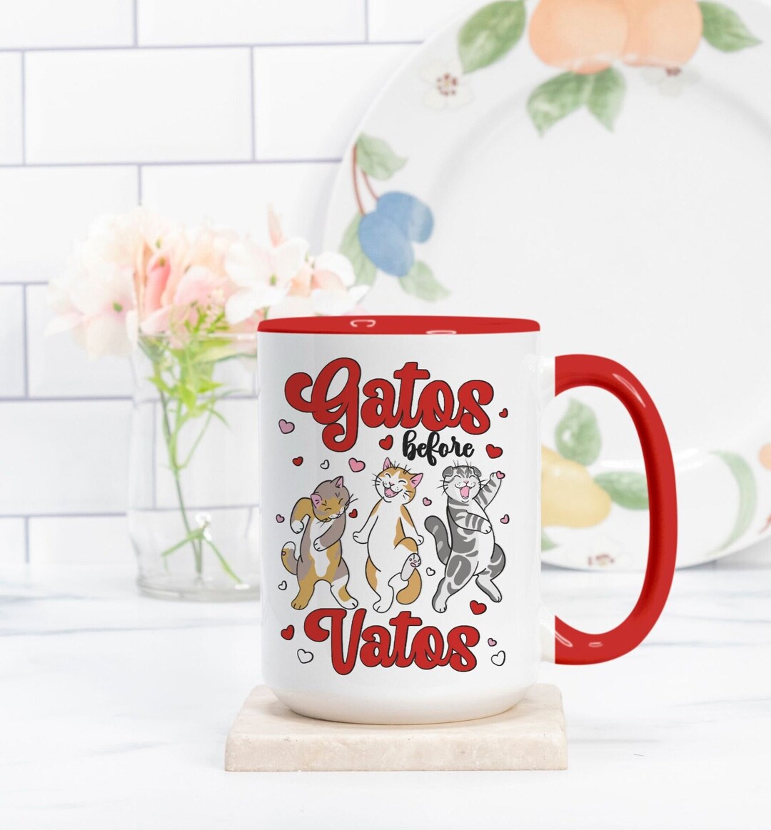 Gatos Before Vatos Mug, Spanish Valentine Mug, Latina Mug, Latina Gif ...