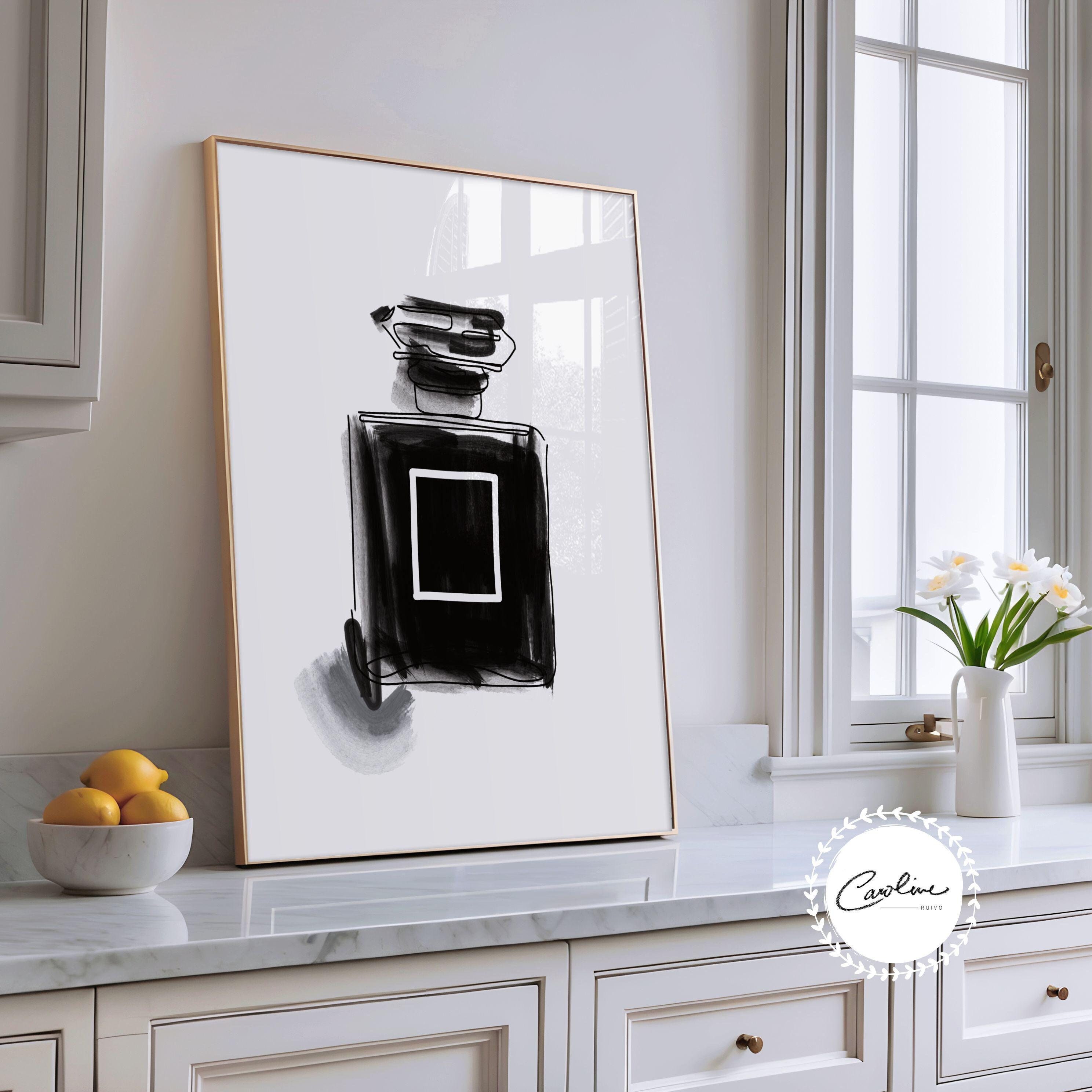 Perfume Bottle Wall Art Digital Print Contemporary Elegant Minimalist ...