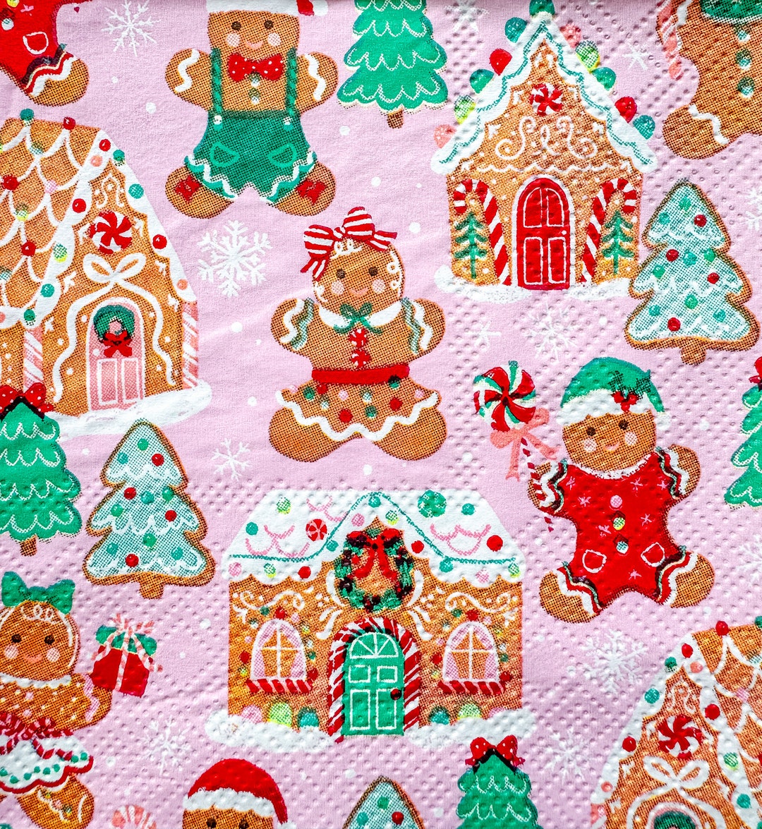 3 Gingerbread House Cocktail Napkins for Decoupage - Etsy