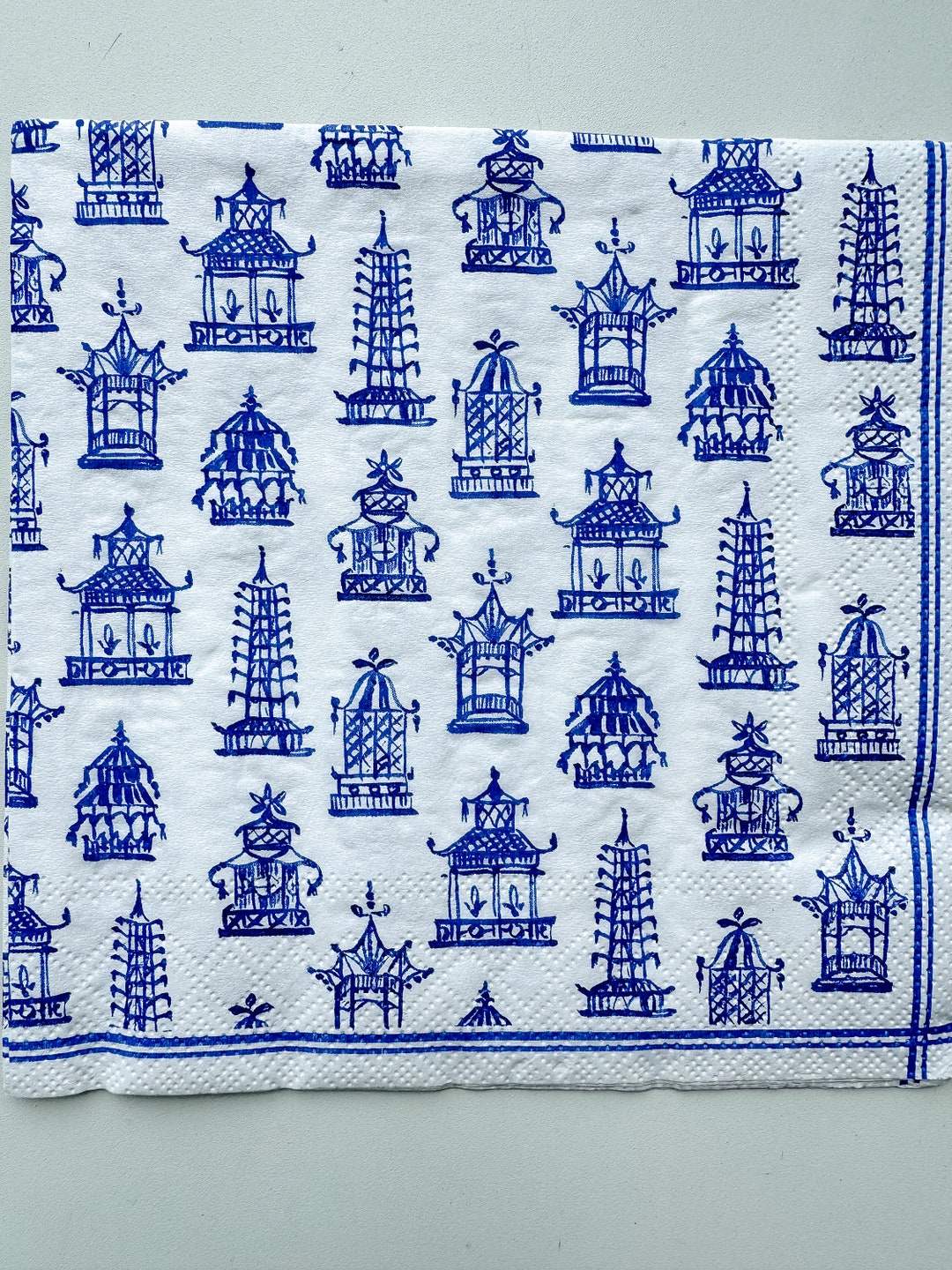 2 Blue and White China Pattern Napkins for Decoupage - Etsy
