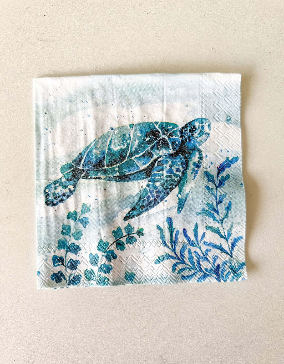 3 Ocean Sea Turtle Cocktail Napkins for Decoupage - Etsy