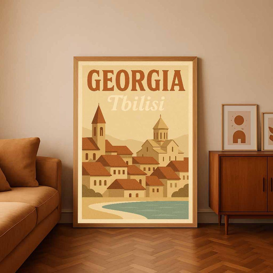 Tbilisi Georgia Retro Typography Poster | Vintage City Print | Retro ...